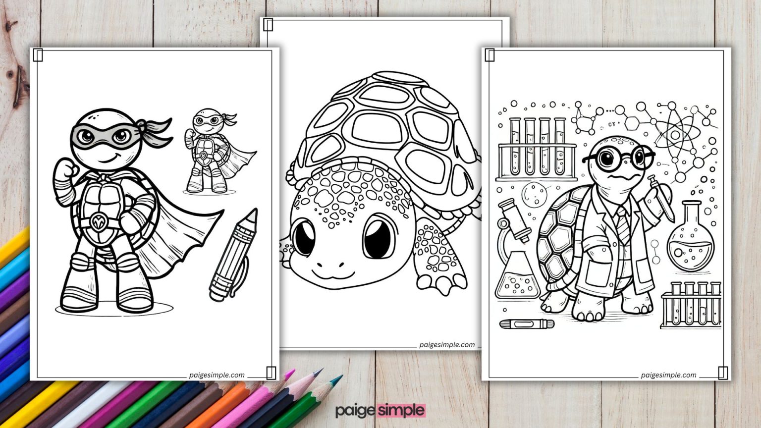 54 Turtle Coloring Pages For Kids (Free Printables PDF) – Paige Simple